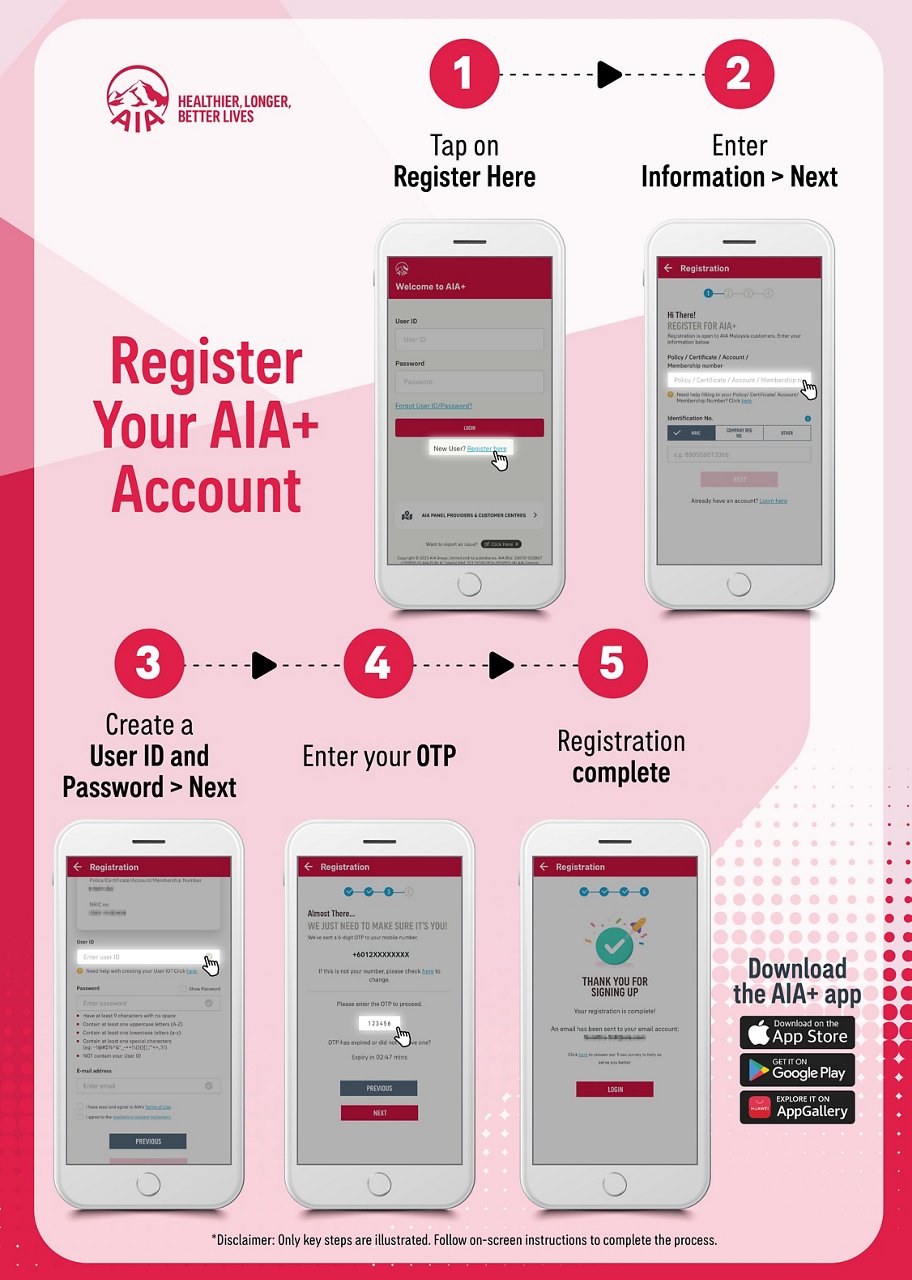 AIA+ Guide: Registration Log In | AIA Malaysia
